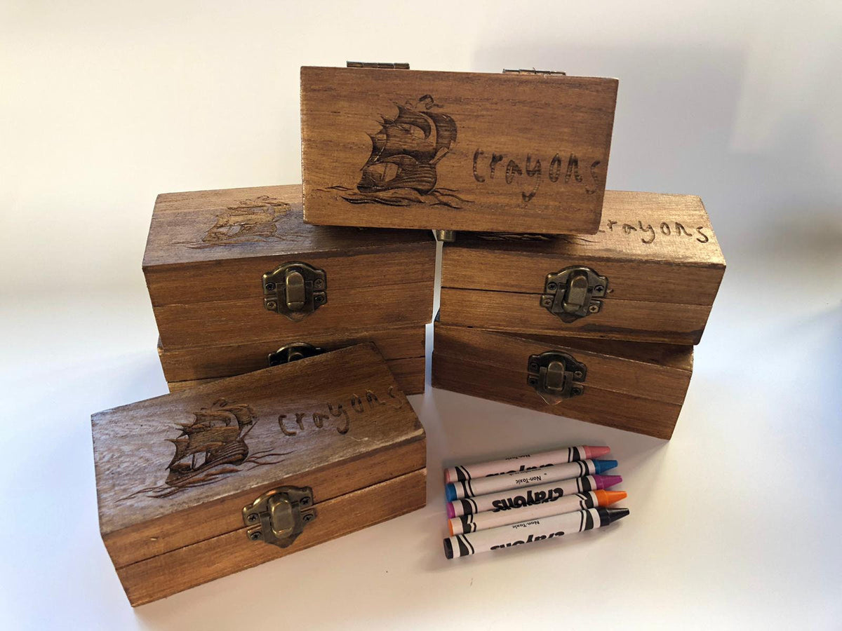 Wooden Stained Branded Crayon Boxes – Crafty Bar Supplies Ltd