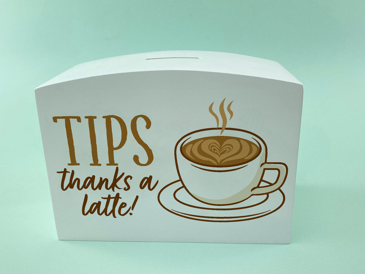Thanks A Latte Coffee Shop Wooden Tip Box – Crafty Bar Supplies Ltd